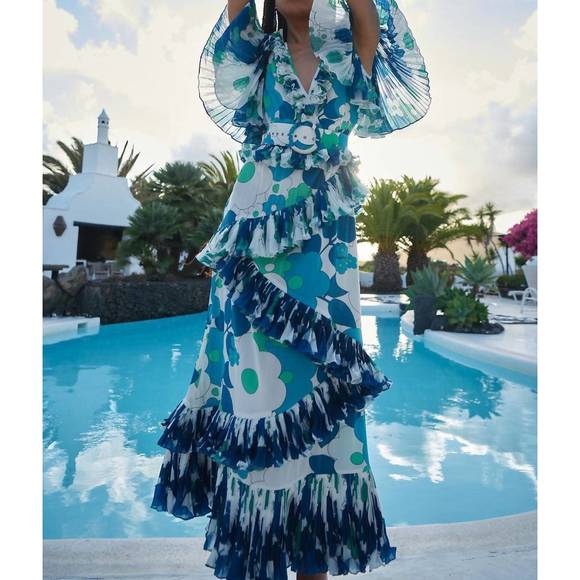 CELIA B | Dresses | New Celia B Zafiro Dress In Blue | Poshmark